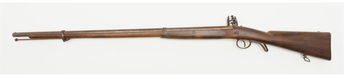 Belgian flintlock trade gun, large caliber smooth bore, 36” barrel, un ...