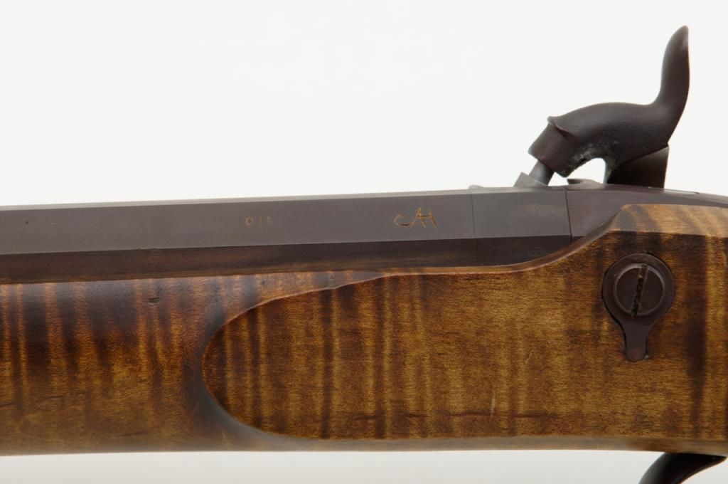 Modern percussion full stock rifle marked AH on the barrel, .54 cal ...