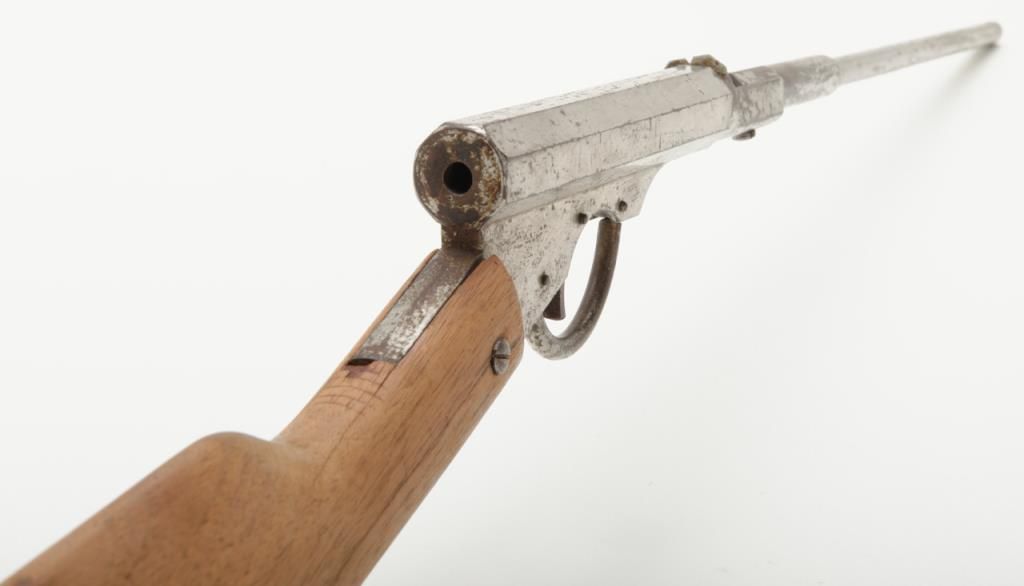 Quackenbush single shot rifle, .22 cal., 18” barrel, nickel finish ...