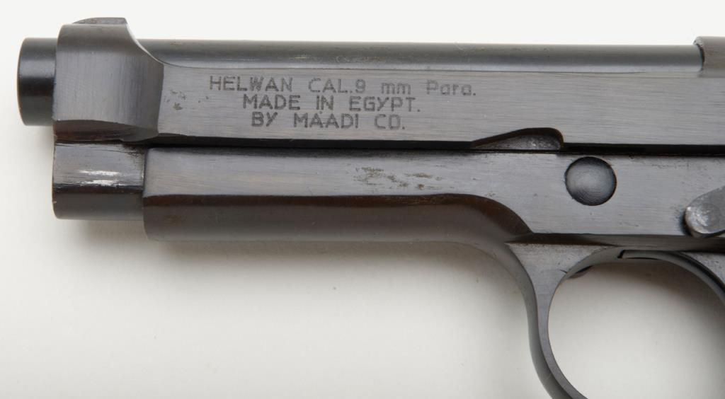 Egyptian Helwan semi-auto pistol, import-marked, 9mm cal., 4-1/2 ...