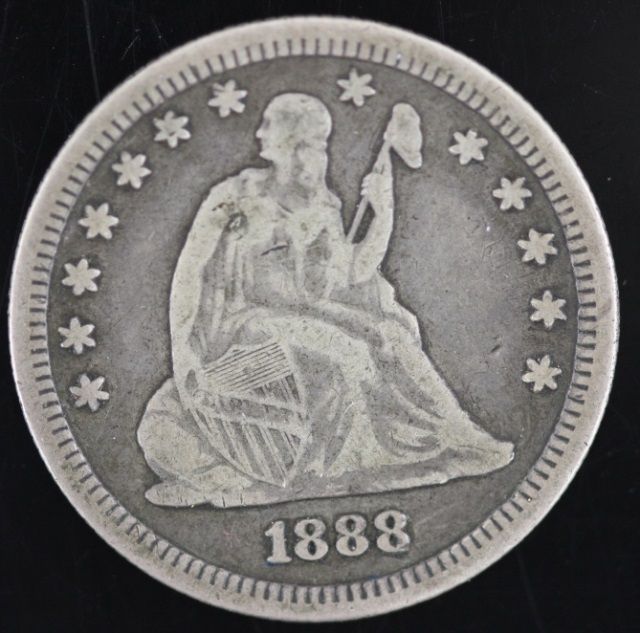 1888 S Seated Liberty Silver Quarter