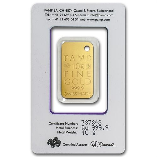 Zebra Skin - 10 gram Gold Pamp Ingot Pendant