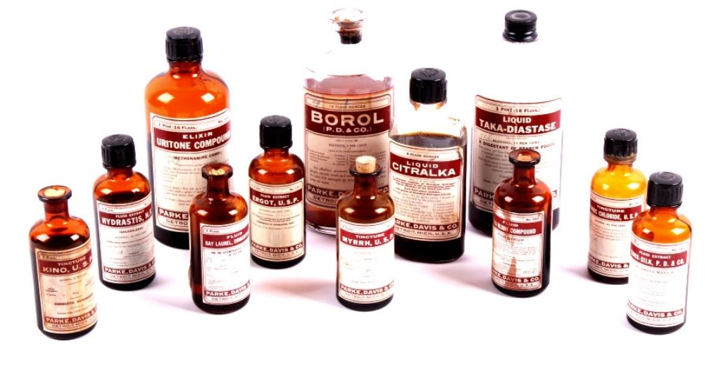 Vintage Parke, Davis & Co. Medicine Bottles