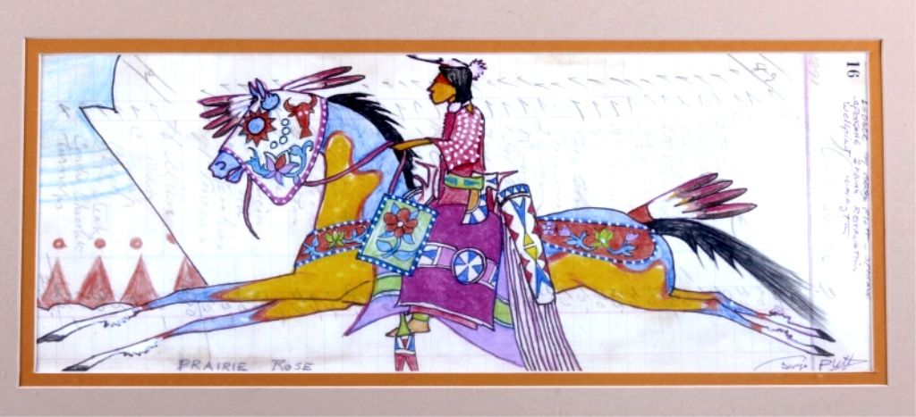 "Prairie Rose" Ledger Art Print By George Flett