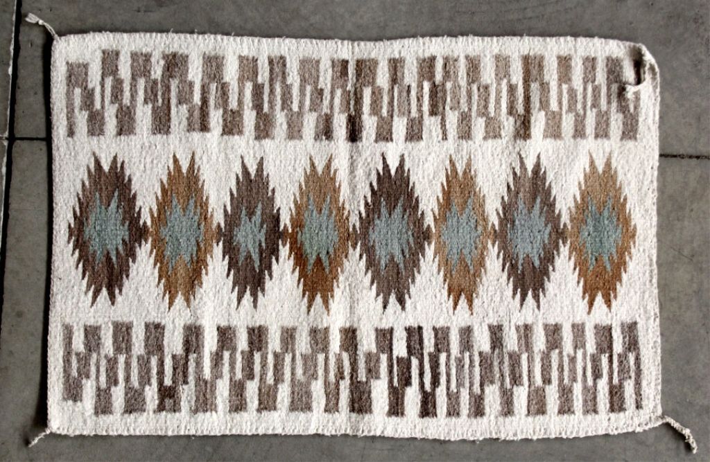 Navajo Burntwater Rug The piece features a tightly