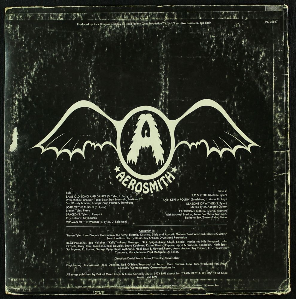Aerosmith Facsimile Signed Album Cover
