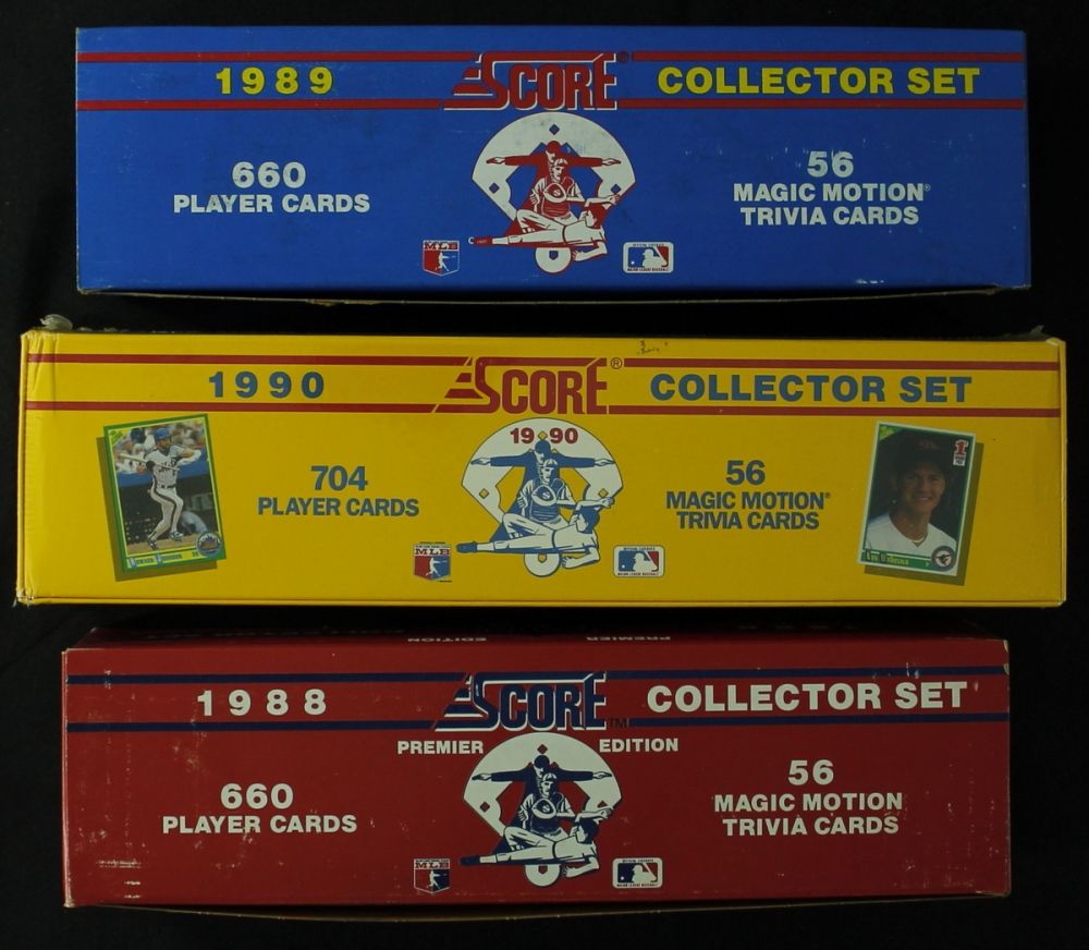 Lot Of (3) Baseball Card Complete Sets With 1988 Score, 1989 Score