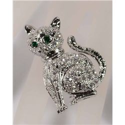 Vintage Swarovski Crystal Cat Brooch/Pin