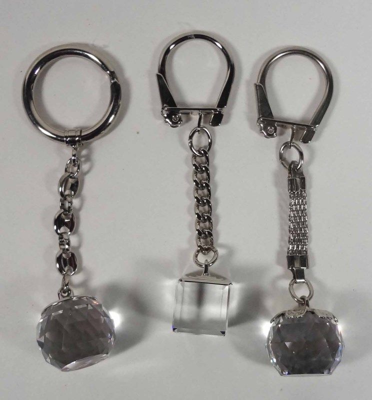 3 Swarovski Crystal Key Chains