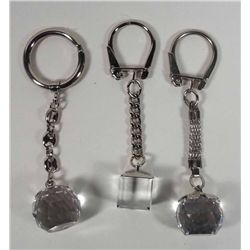 3 Swarovski Crystal Key Chains