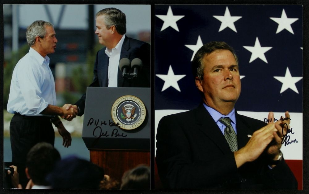 Lot of (2) Jeb Bush Signed 8x10 Photo Inscribed "All My Best" with ...