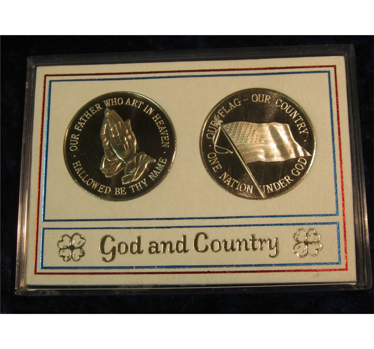 626. “God & Country” 2 coin set – Lord’s Prayer & Pledge of Allegiance.