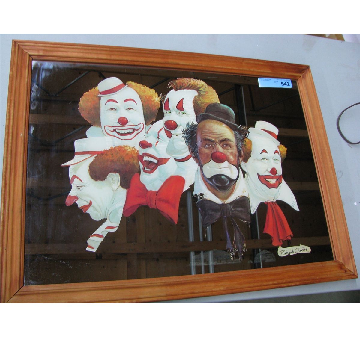 FRAMED CLOWN MIRROR BY ROBERT OWEN 31 X 23
