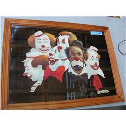 FRAMED CLOWN MIRROR BY ROBERT OWEN 31 X 23