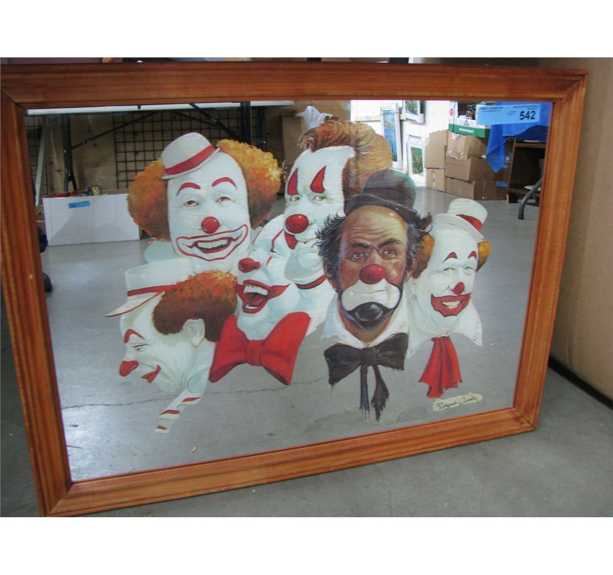 FRAMED CLOWN MIRROR BY ROBERT OWEN 31 X 23