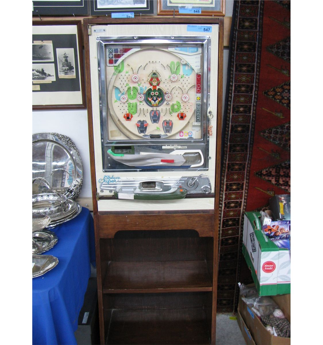 VINTAGE UPRIGHT PACHINKO MACHINE WITH KEY