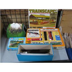 VINTAGE COX TRAIN SET WITH TRACKS DIORAMA SET, ETC