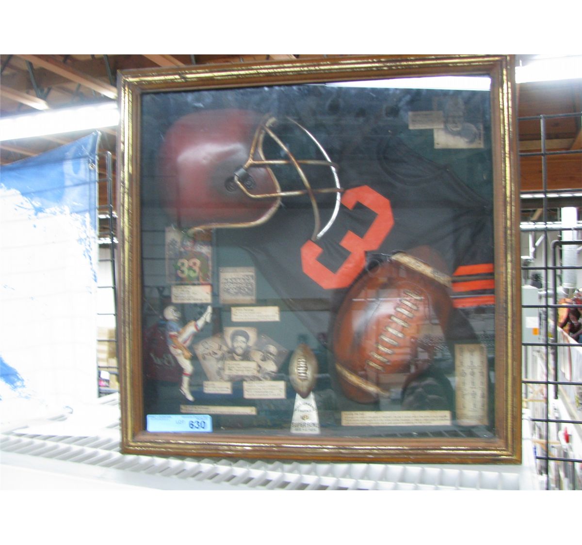 FOOTBALL SHADOW BOX DISPLAY 24 X 24