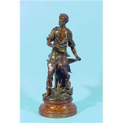 Bronze figure, title: Industry, signed J. Rousseau (born 1813), h. 32 ...