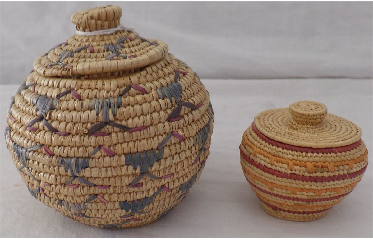 2 Alaskan Indian Baskets w/Lids