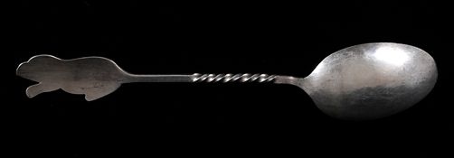 Tlingit Silver Spoon with Frog Form Handle, Incised Sitka On Bowl and ...