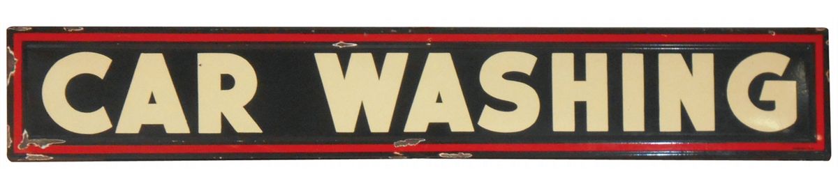 Petroliana, Car Washing & Lubrication porcelain signs (2), mfgd by ...