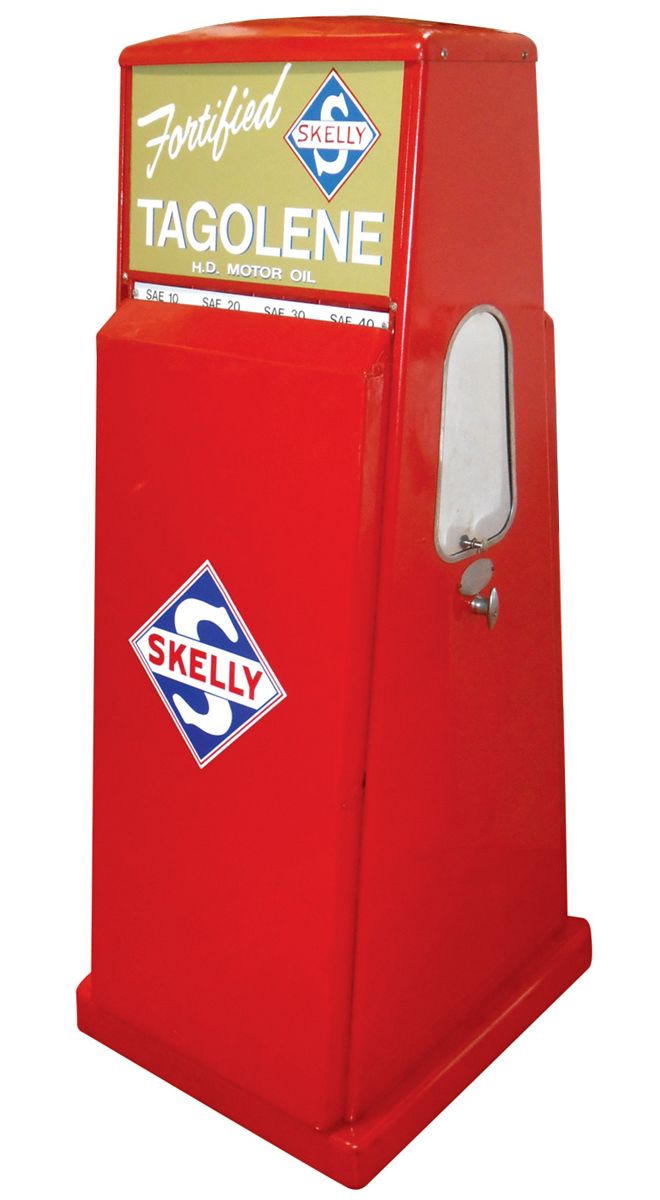 Petroliana, Skelly Seloil Oil Display Service Cabinet, metal maker's ...
