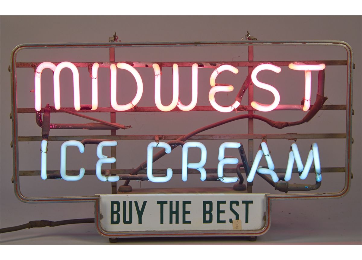 "Midwest Ice Cream" Neon Sign