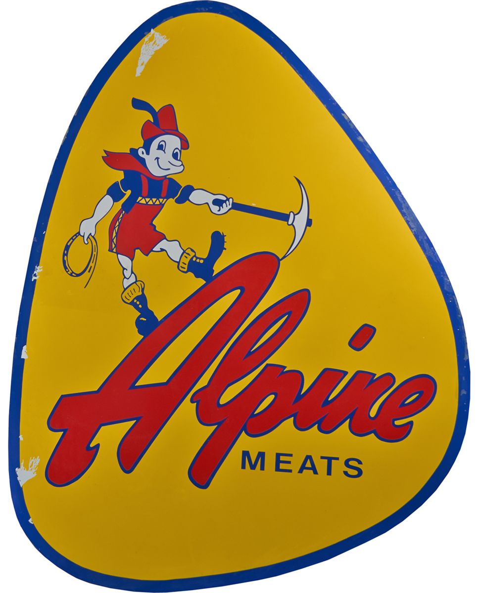 Alpine Meats Tin Advertisement Sign