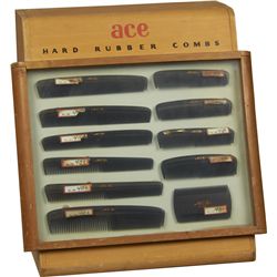 Ace Hard Rubber Combs Countertop Display Case w/ Combs