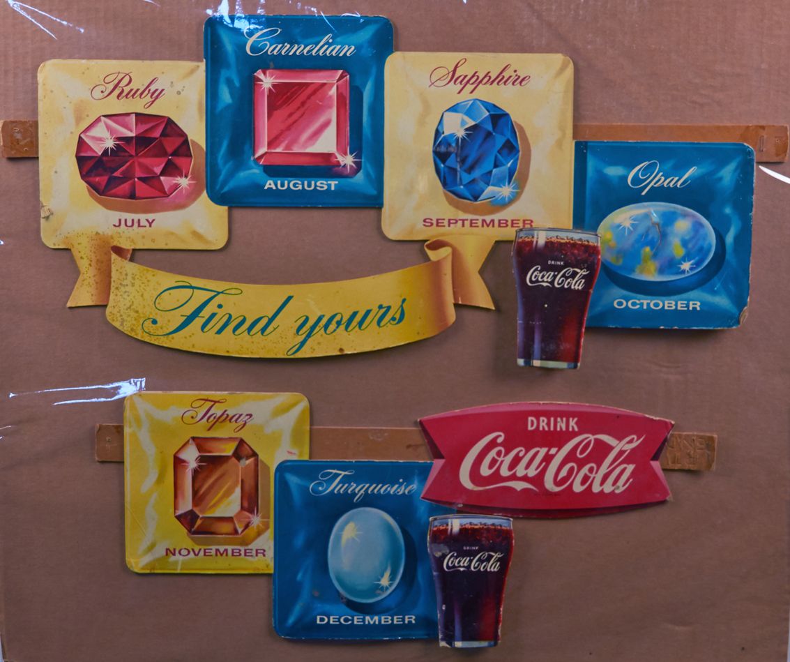 Coca Cola - Birthstone Die-Cut Cardboard Advertisement