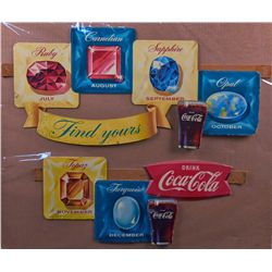Coca Cola - Birthstone Die-Cut Cardboard Advertisement