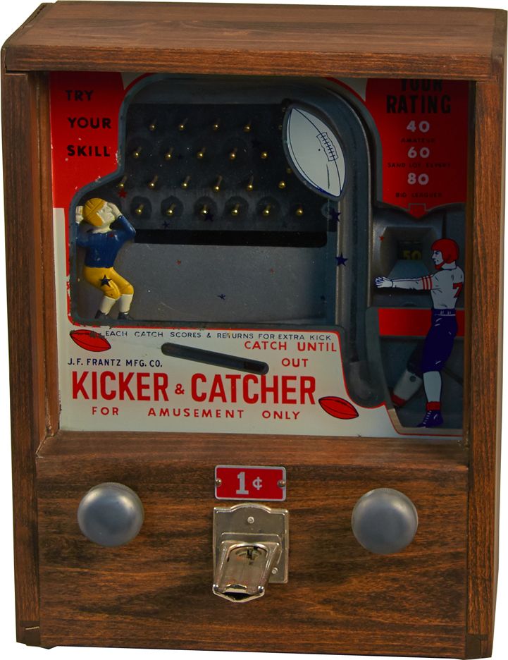 1 Cent J.F. Frantz MFG. Kicker & Catcher Flipball Game