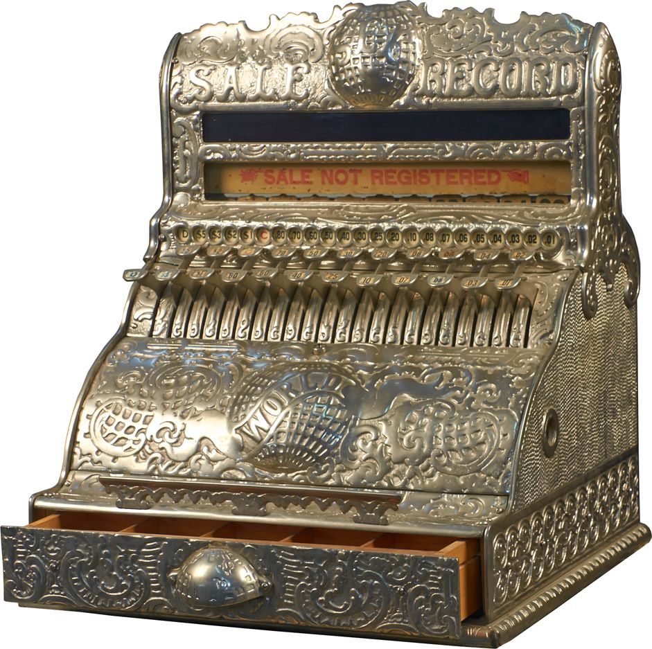 Very Early Cast-Iron World Cash Register