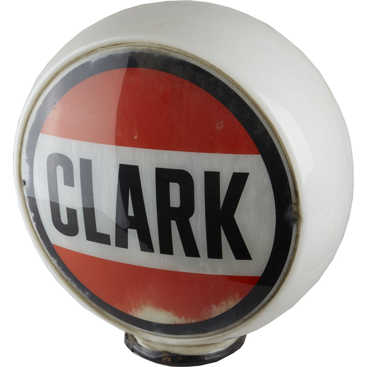 Clark Milk Glass Gas Pump Globe Top Sign
