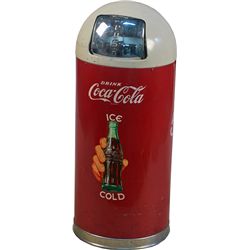 Drink Coca Cola Tall Metal Cylinder Trash Can