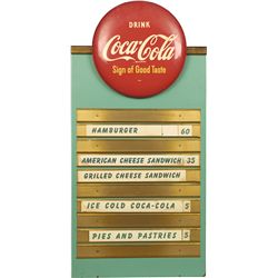 Coca Cola Menu Board Sign w/ Drink Coca Cola Button