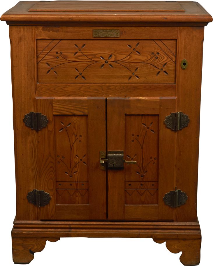Antique Baldwin "Dry Air" Solid Oak Ice Box
