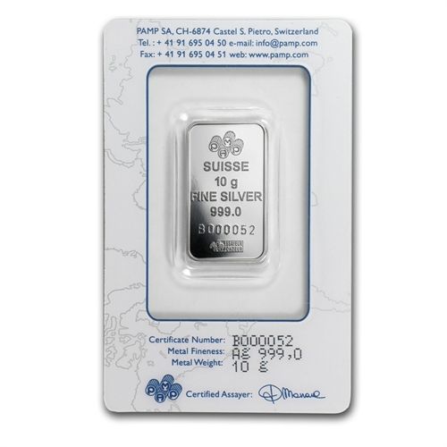 10 gram Pamp Suisse Silver Bar - Fortuna (In Assay)