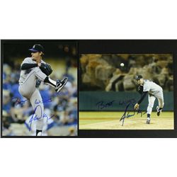 Lot of (2) Jamie Moyer Signed 8x10 Photos Inscribed "Best Wishes" (PA LOA)