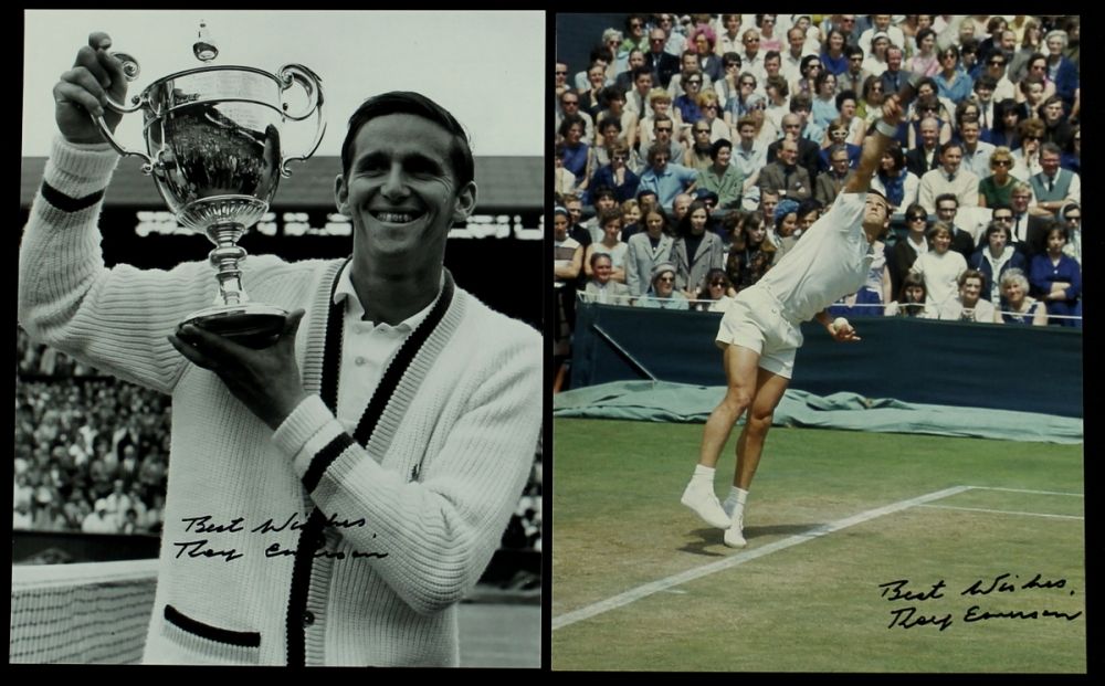 Lot of (2) Roy Emerson Signed 8x10 Photos Inscribed "Best Wishes" (PA LOA)