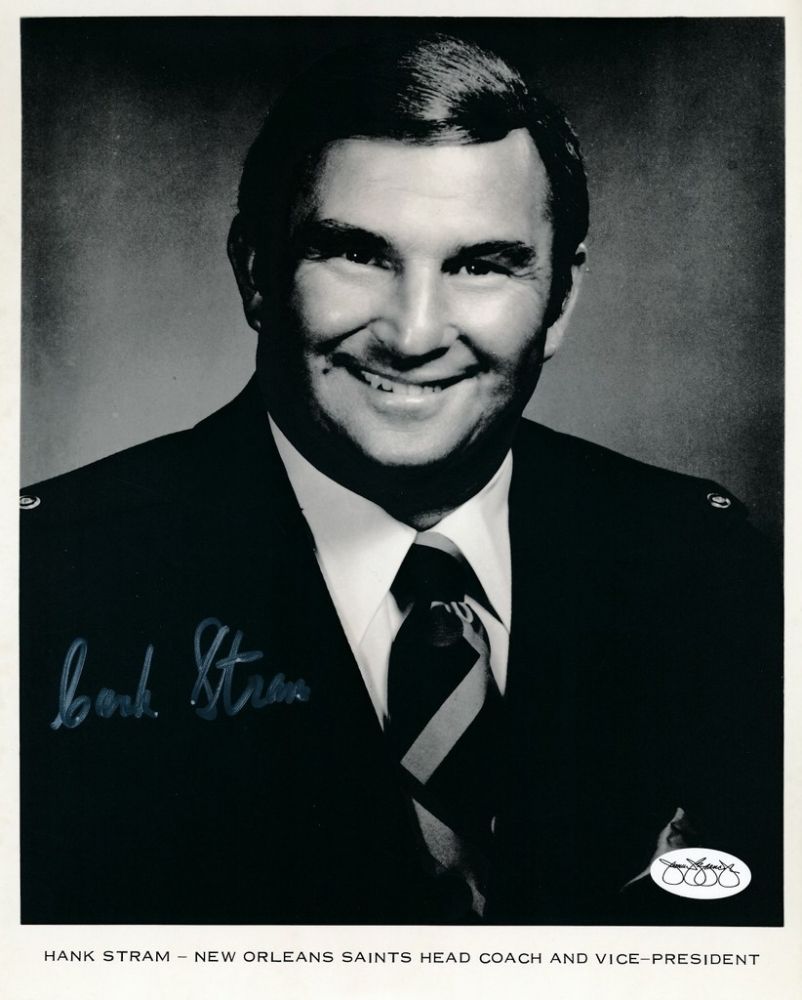 Hank Stram Signed Saints 8x10 Photo (JSA)