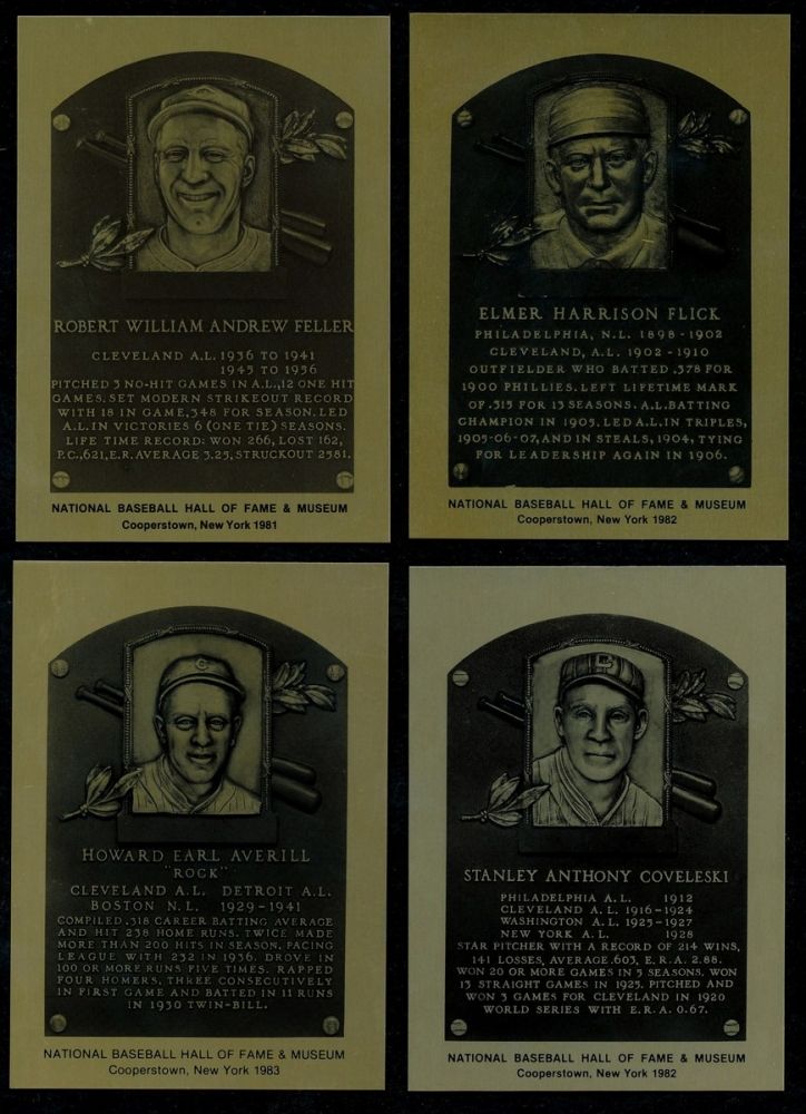 Lot of (7) 1981-89 Limited Edition Gold HOF Metallic Plaque Cards with ...