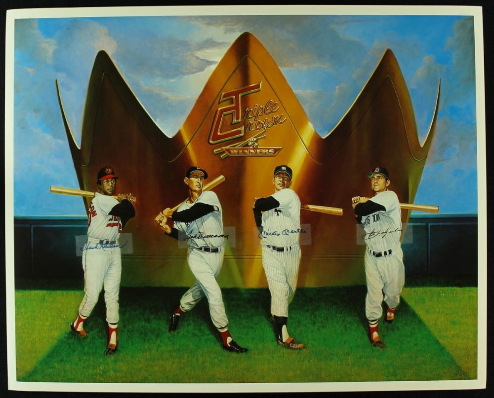 MLB Triple Crown Winners 20x25 Lithograph with Mickey Mantle, Ted ...