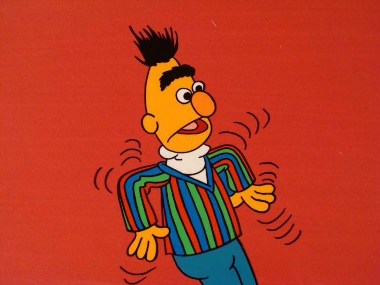 Bert Sesame Street Animation Cel Orig Background Art