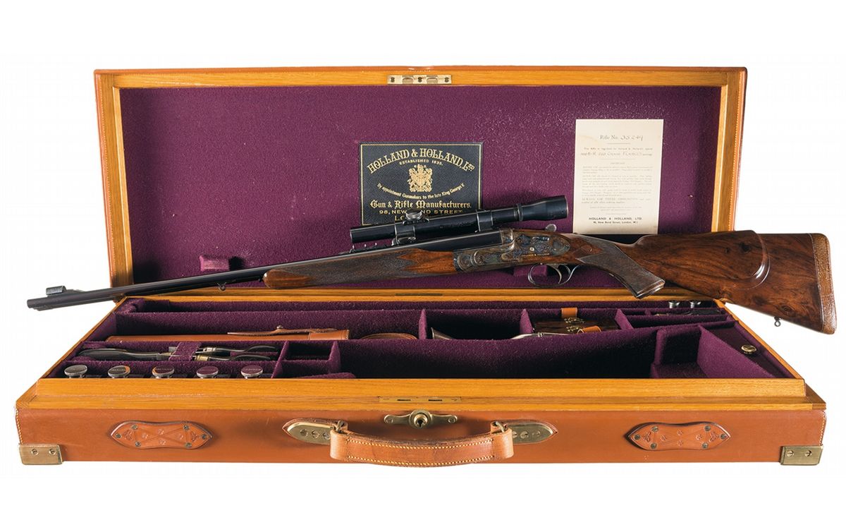 Extraordinary Cased Holland & Holland Engraved Royal Double Barreled ...