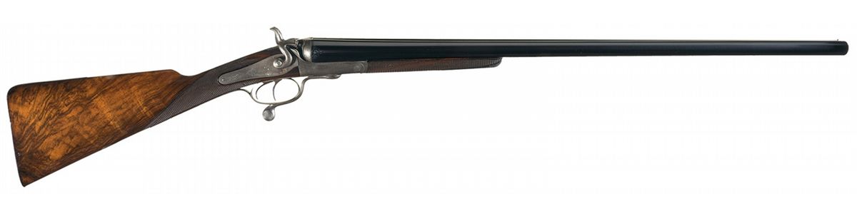 Engraved John Dickson & Son Double Barrel 10 Gauge Hammer Shotgun with ...