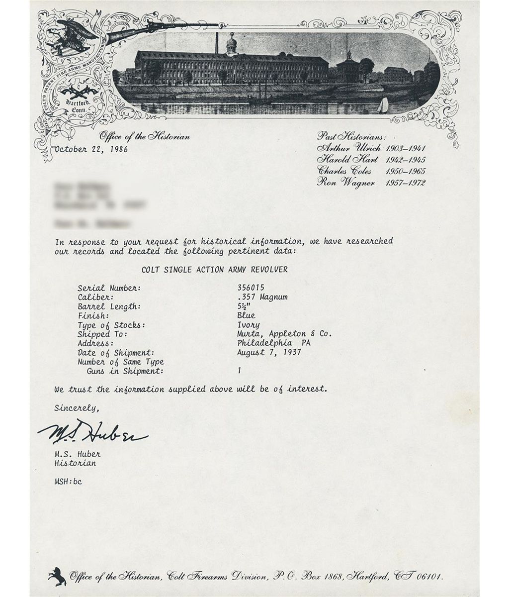 Historic Ed McGivern Pre-War Colt Single Action Army 357 Magnum ...