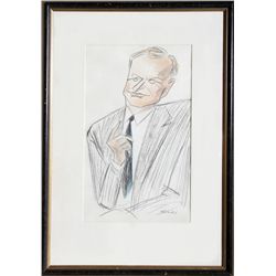 Julius Kroll, John D. Rockefeller, Charcoal and Pastel Drawing