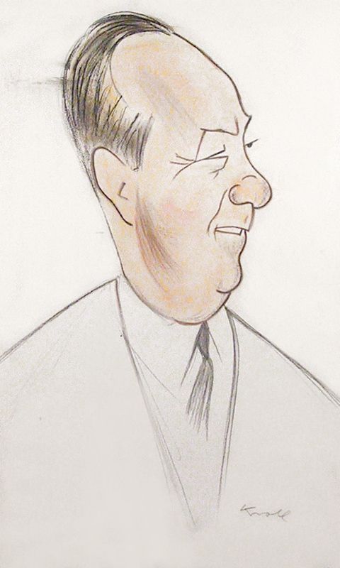 Julius Kroll, Robert Wagner, Charcoal and Pastel Drawing